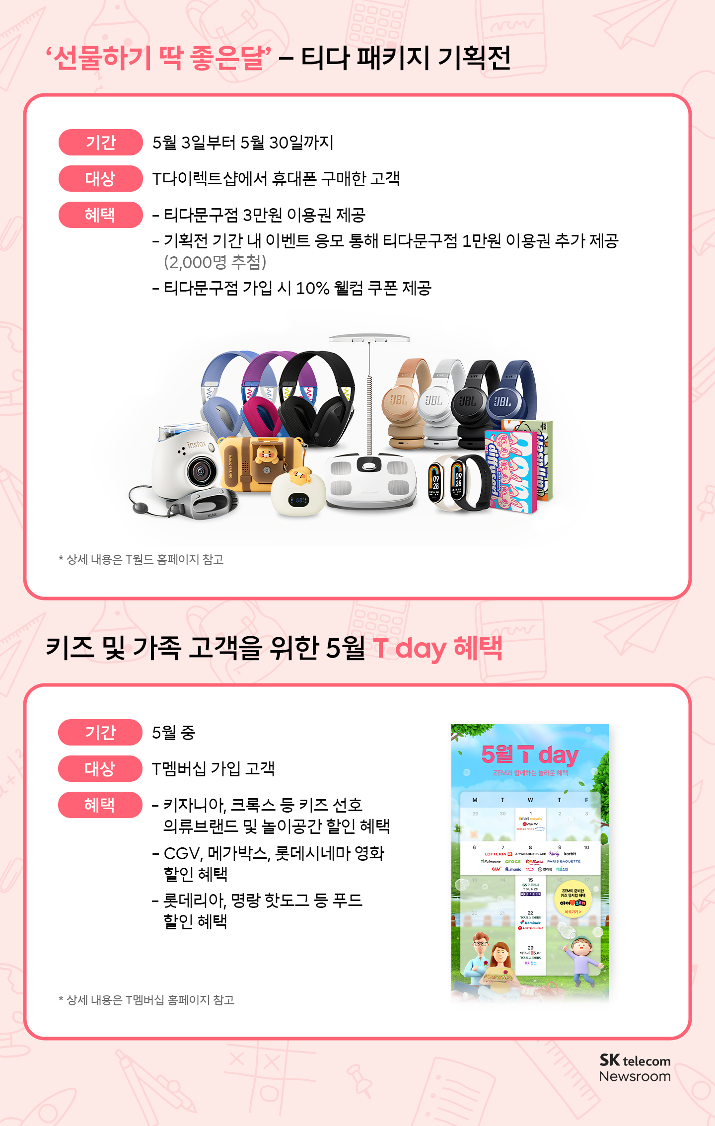 함께 해서 더 좋은 5월, SKT 가정의 달 이벤트∙혜택 모음 ZIP – SK텔레콤 뉴스룸