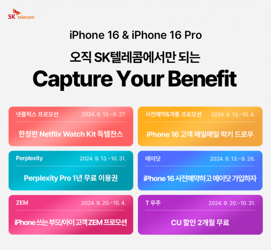 SKT, iPhone 16 시리즈 사전예약 개시 – SK텔레콤 뉴스룸