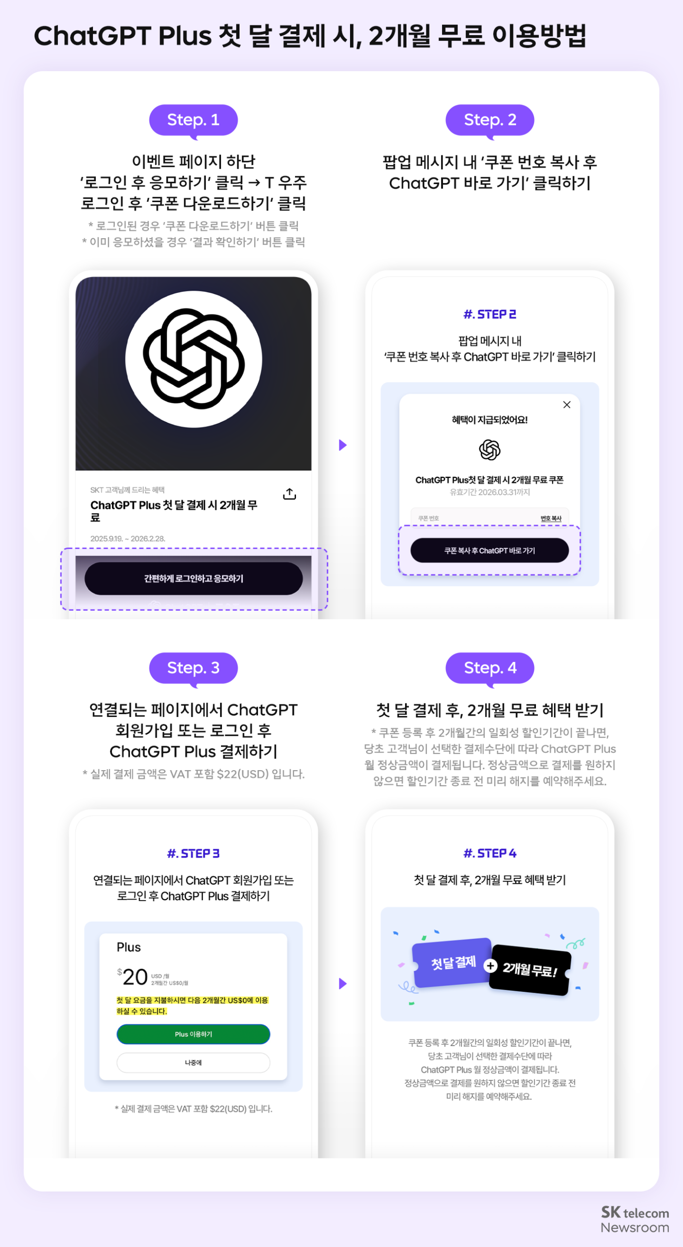 ChatGPT Plus 1+2개월 프로모션, SKT 고객을 위한 똑똑한 활용법 – SK텔레콤 뉴스룸